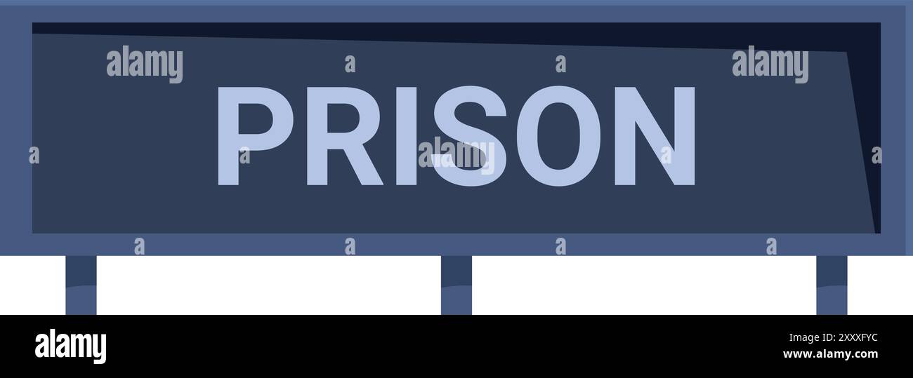 Prison building entrance with large sign announcing prison Stock Vector ...