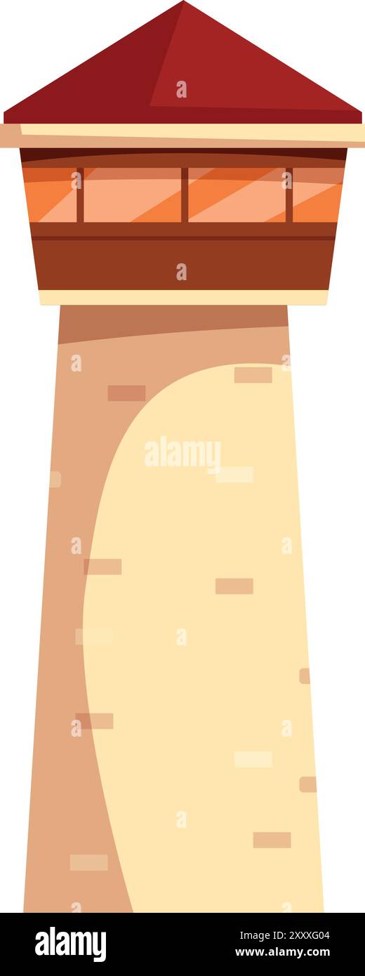 Tall, sturdy watchtower, built from stone, stands tall, providing a ...