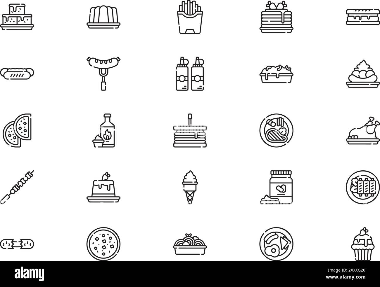 American food icons collection is a vector illustration with editable ...