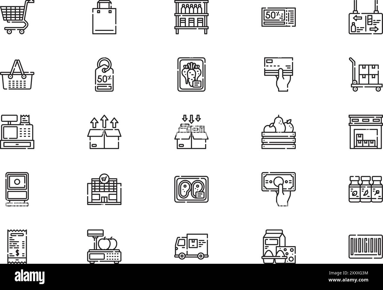 Retail icons collection is a vector illustration with editable stroke ...