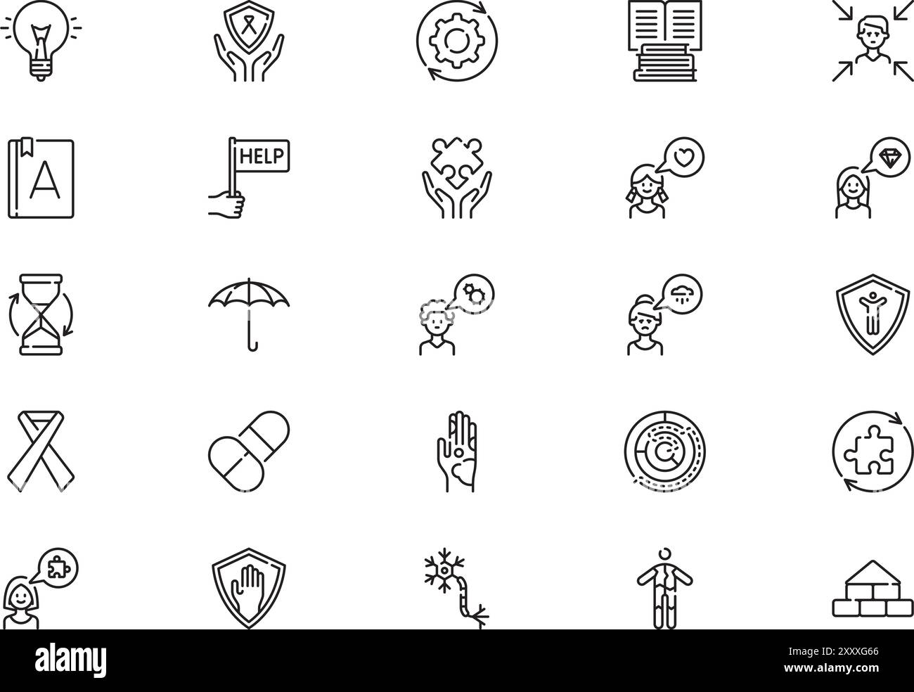 Autism day icons collection is a vector illustration with editable ...