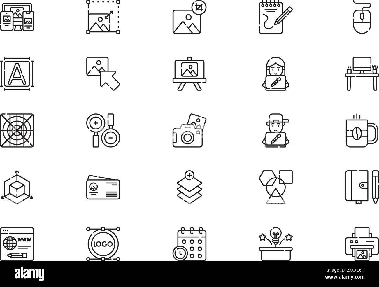 Graphic design icons collection is a vector illustration with editable ...