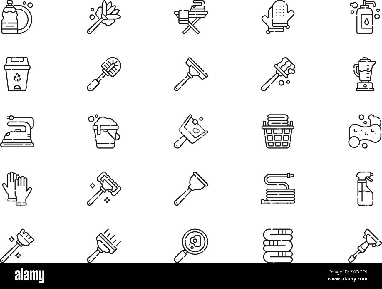 Housekeeping icons collection is a vector illustration with editable ...