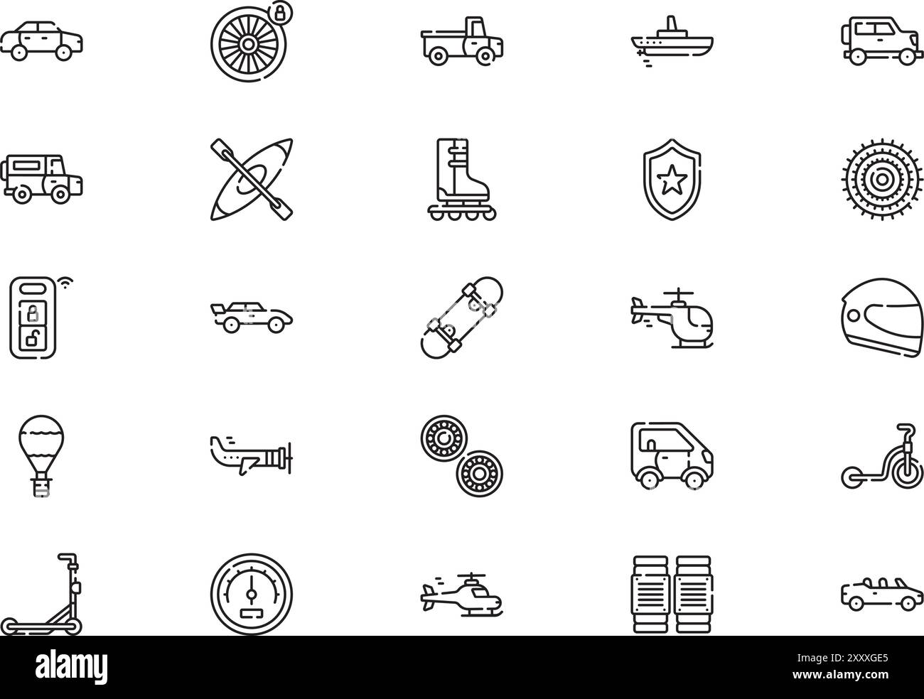 Personal transport icons collection is a vector illustration with ...