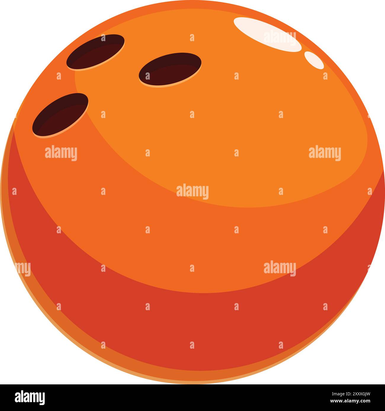 Classic orange bowling ball with three finger holes, ready to be thrown ...