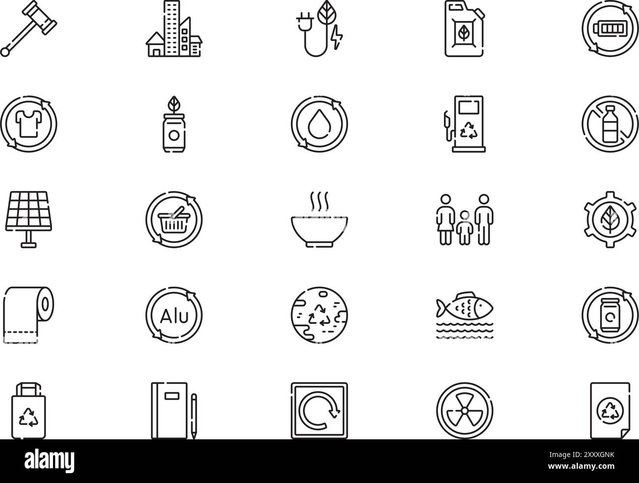 Responsible consumption icons collection is a vector illustration with ...