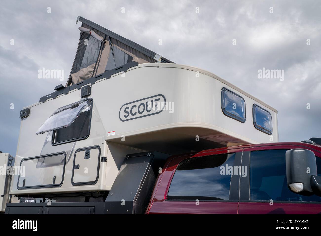 Loveland, CO, USA - August 25, 2024: Scout Olympic pop-up hard wall ...