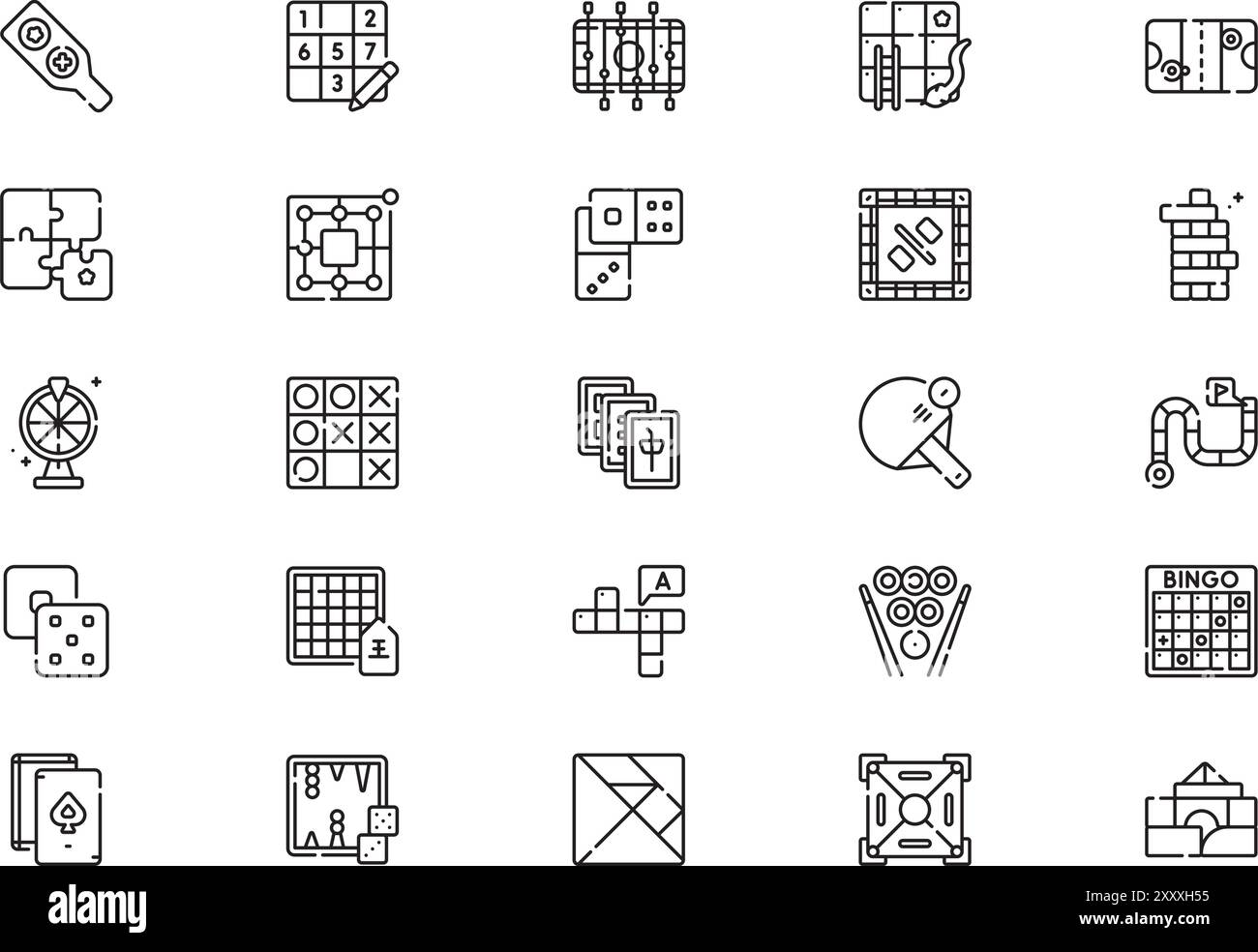 Table games icons collection is a vector illustration with editable ...