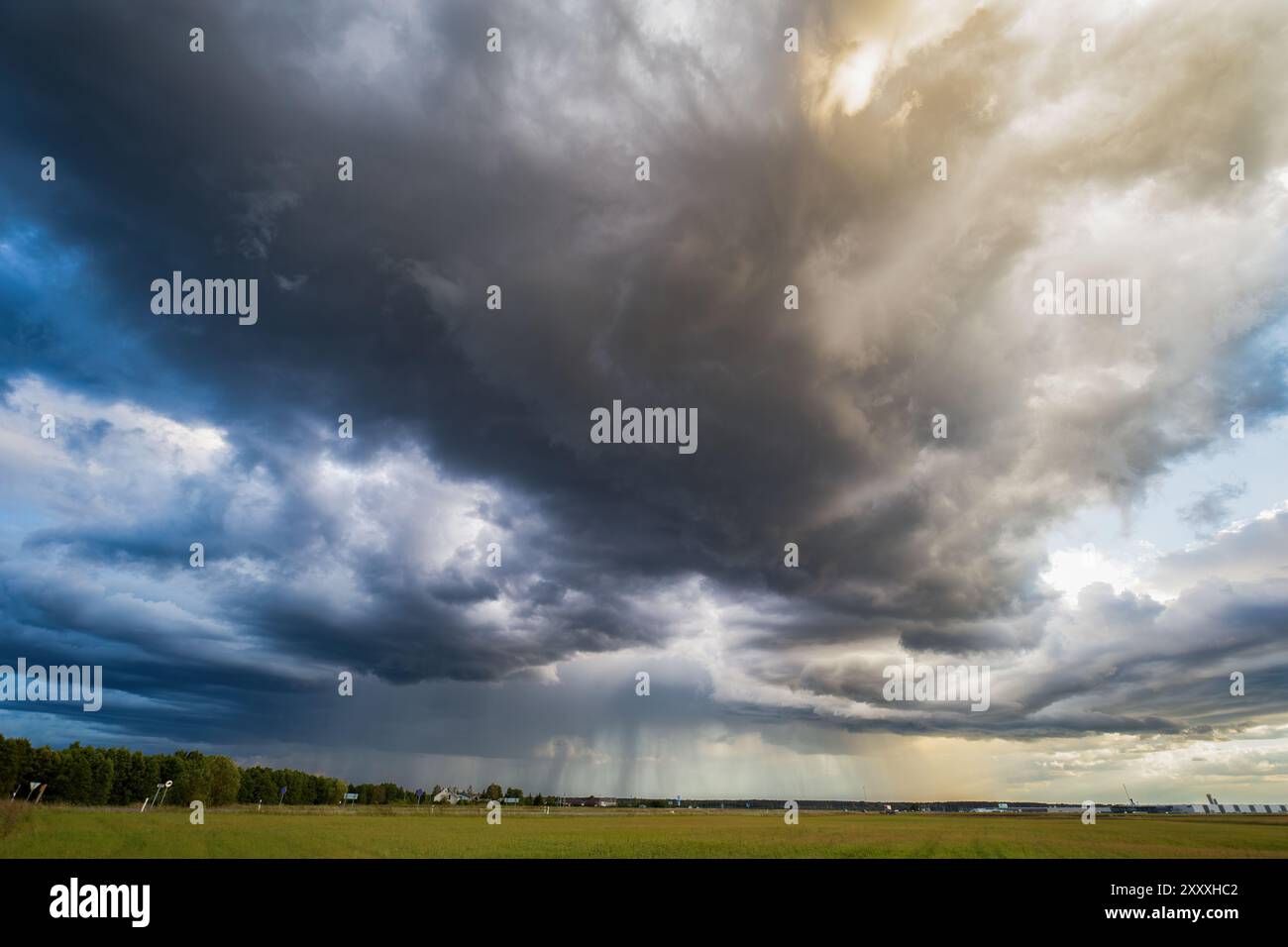 Storm clouds in the sky, rain on the horizon, summer season Stock Photo ...