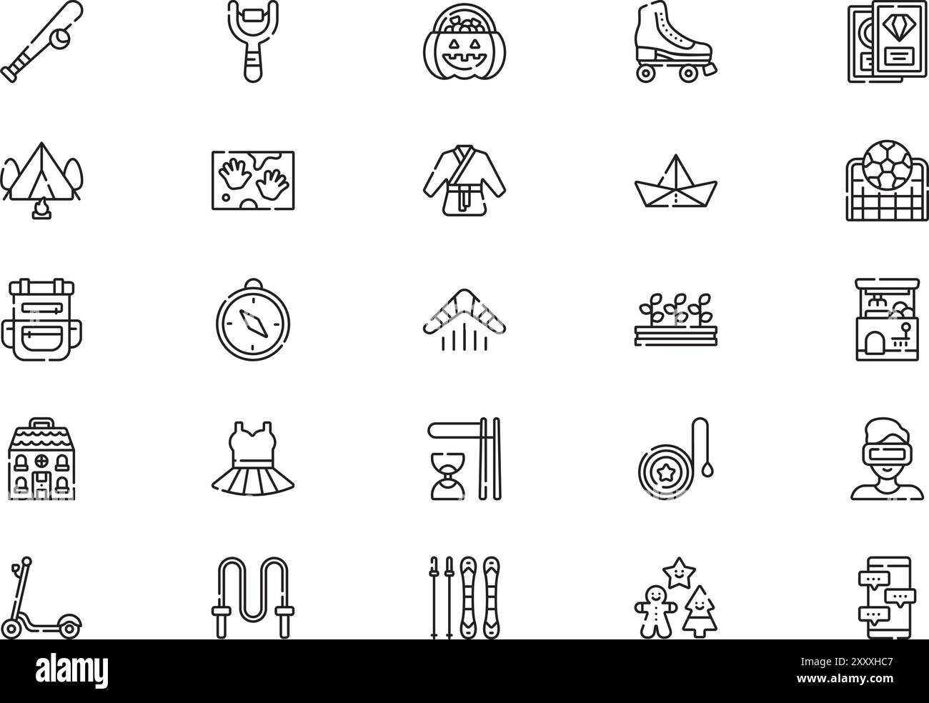 Kids activities icons collection is a vector illustration with editable stroke Stock Vector ...