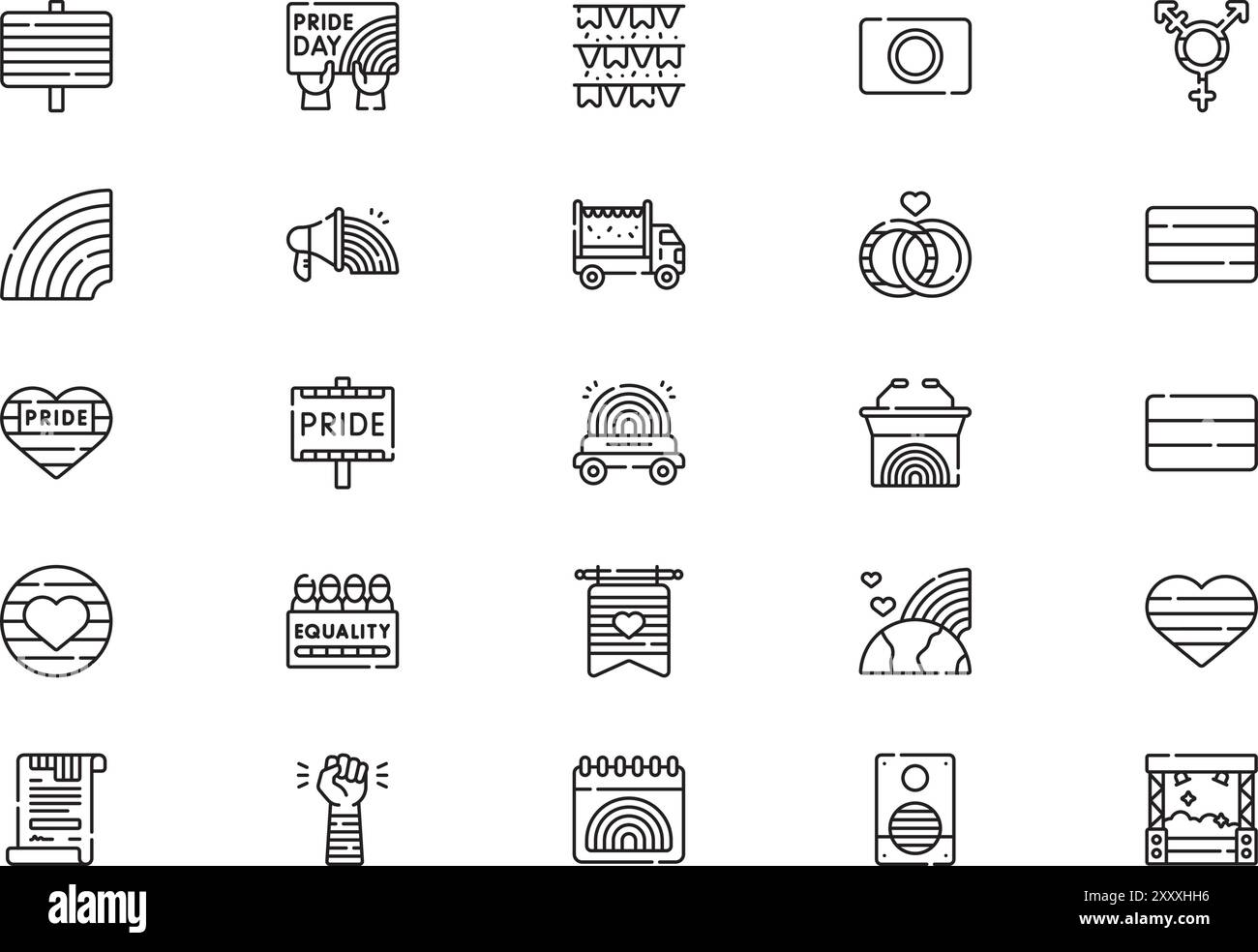 World pride day icons collection is a vector illustration with editable ...