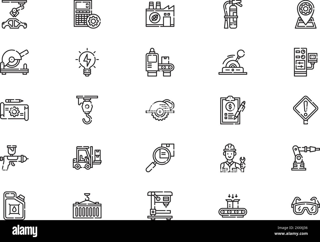 Manufacturing icons collection is a vector illustration with editable ...
