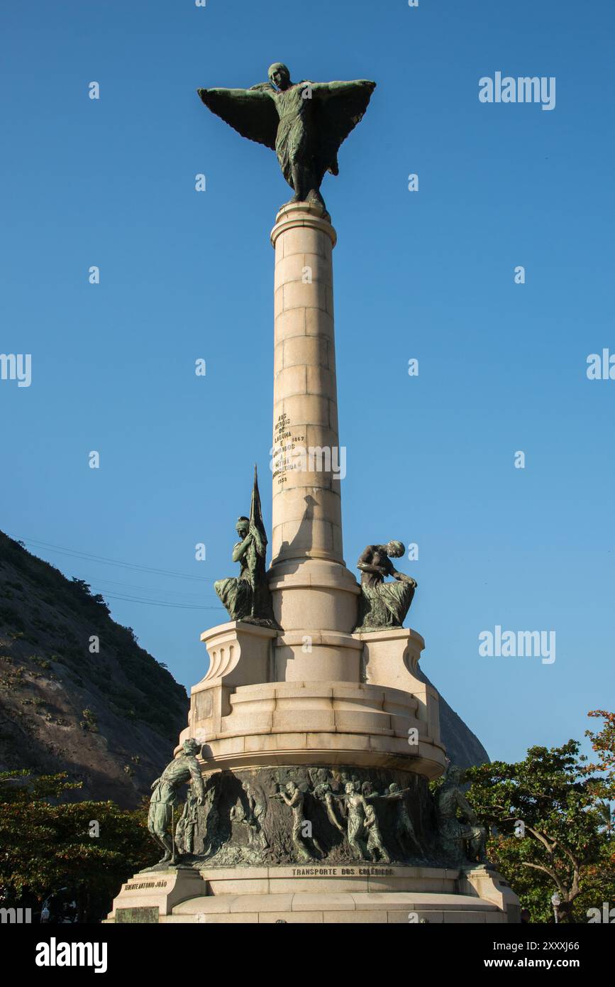 Monument near at the base of Sugarloaf Mountain, Rio de Janeiro, Brazil ...