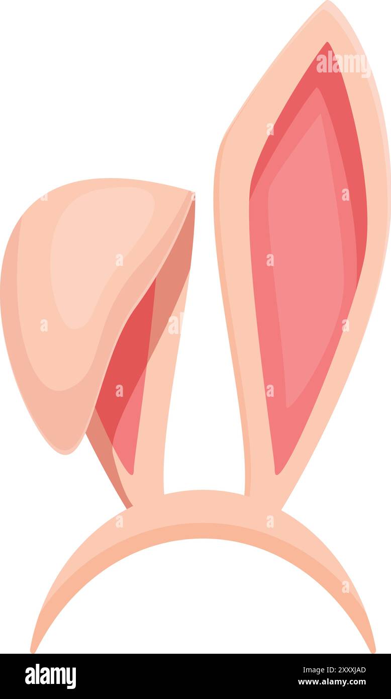 Pink bunny ears headband standing up on white background, simple ...