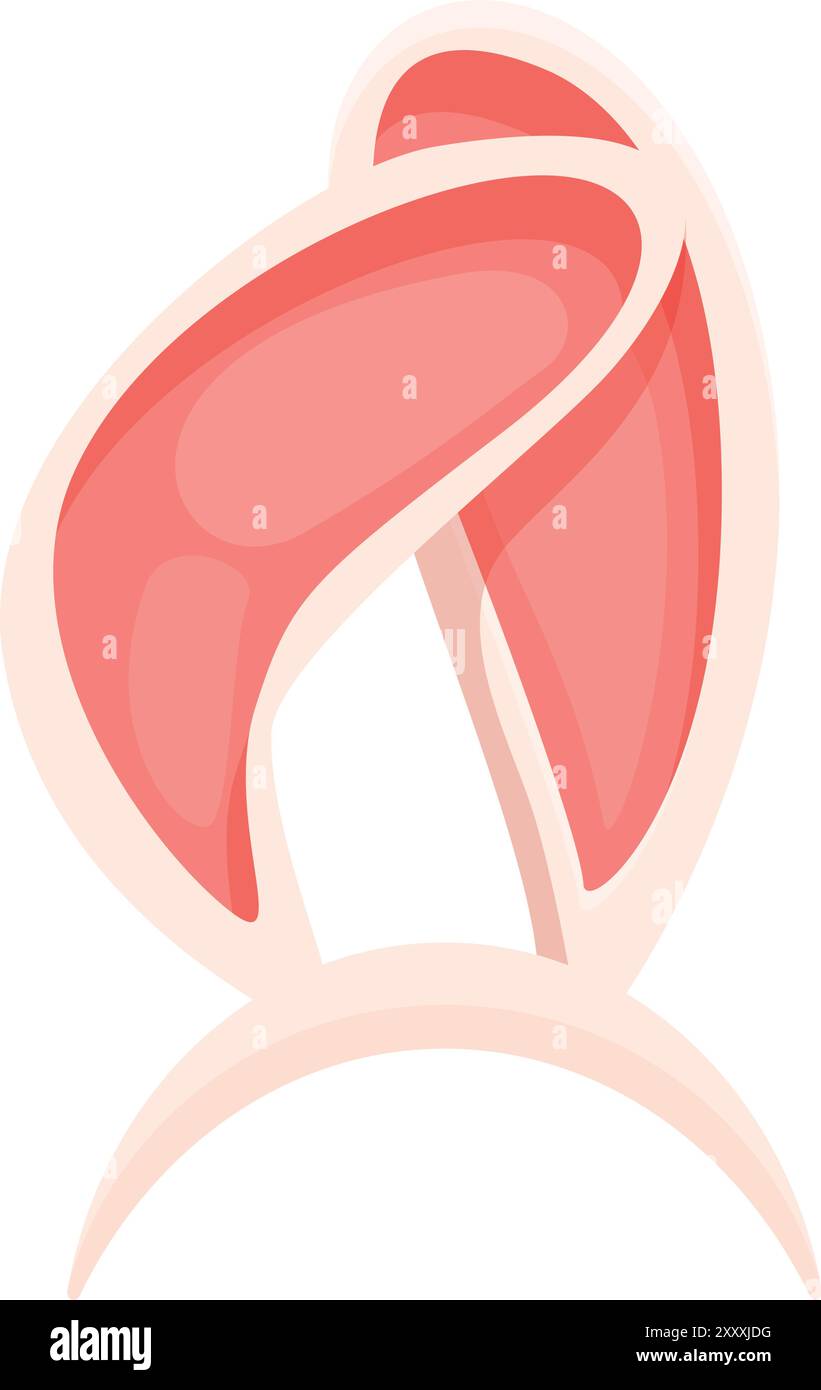 Pink bunny ears headband standing up on white background, simple ...