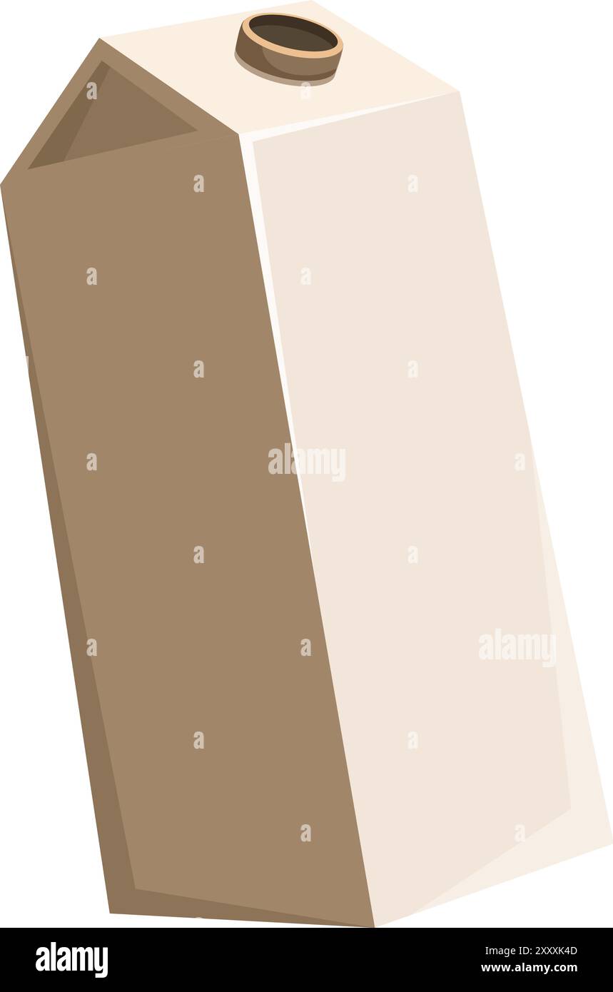 Blank gable top carton standing up with its cap open, perfect for ...