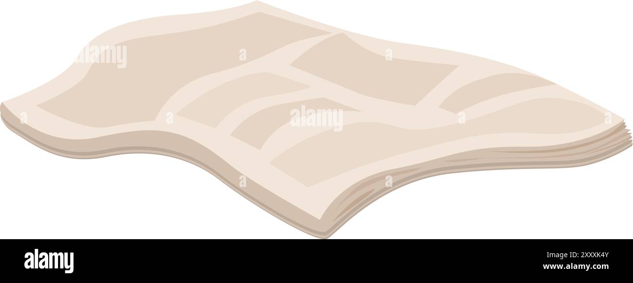 Blank newspaper is lying down with its pages bent Stock Vector Image ...