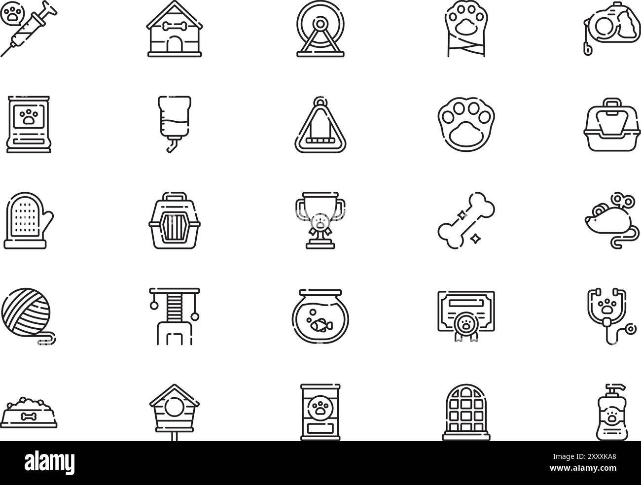 Pets icons collection is a vector illustration with editable stroke ...