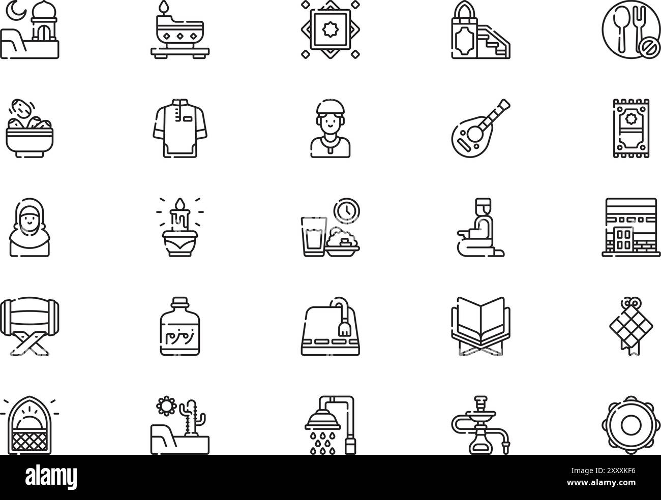 Ramadan icons collection is a vector illustration with editable stroke ...