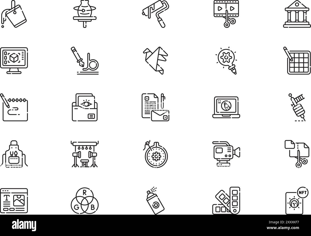 Art and design icons collection is a vector illustration with editable ...