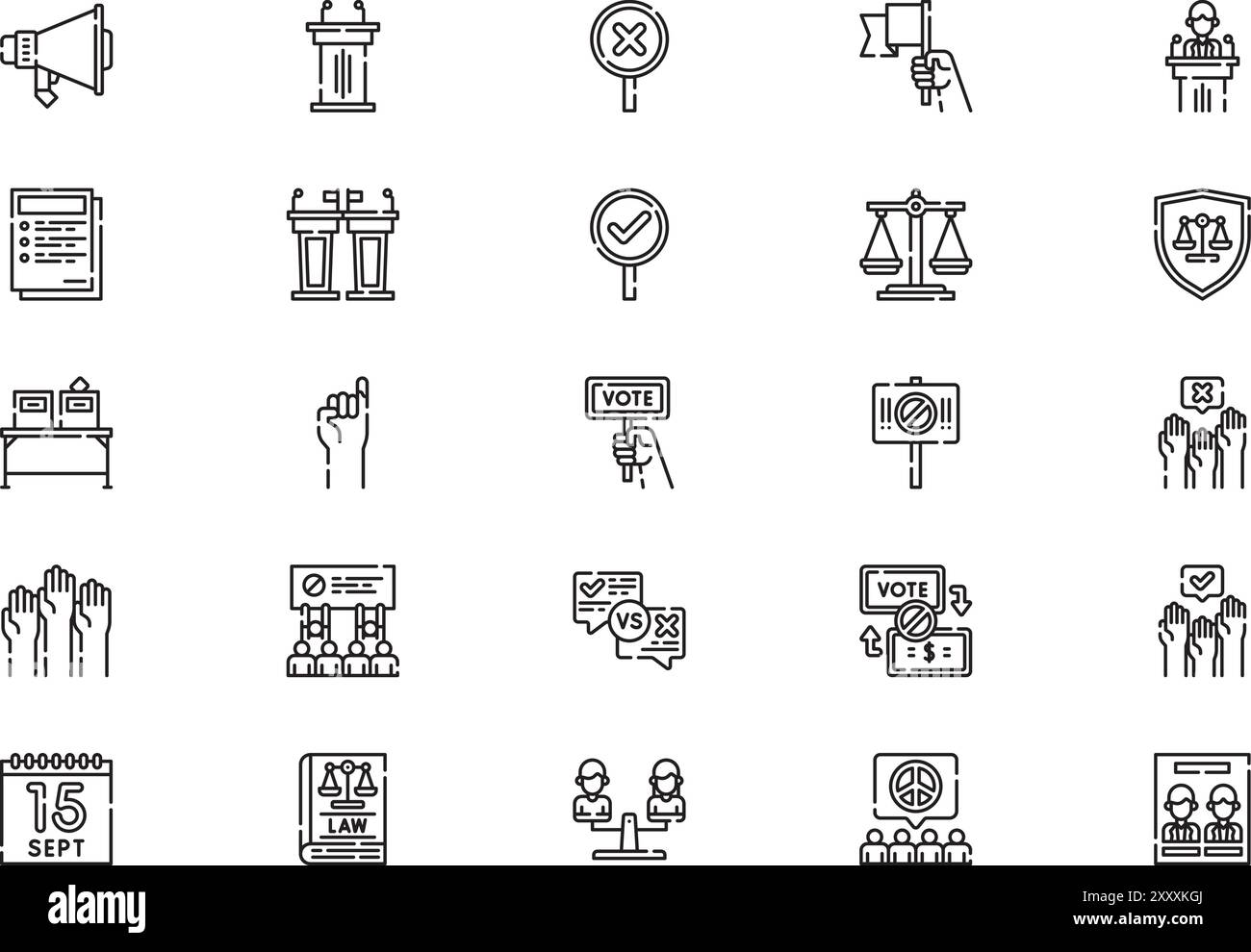 International day of democracy icons collection is a vector ...
