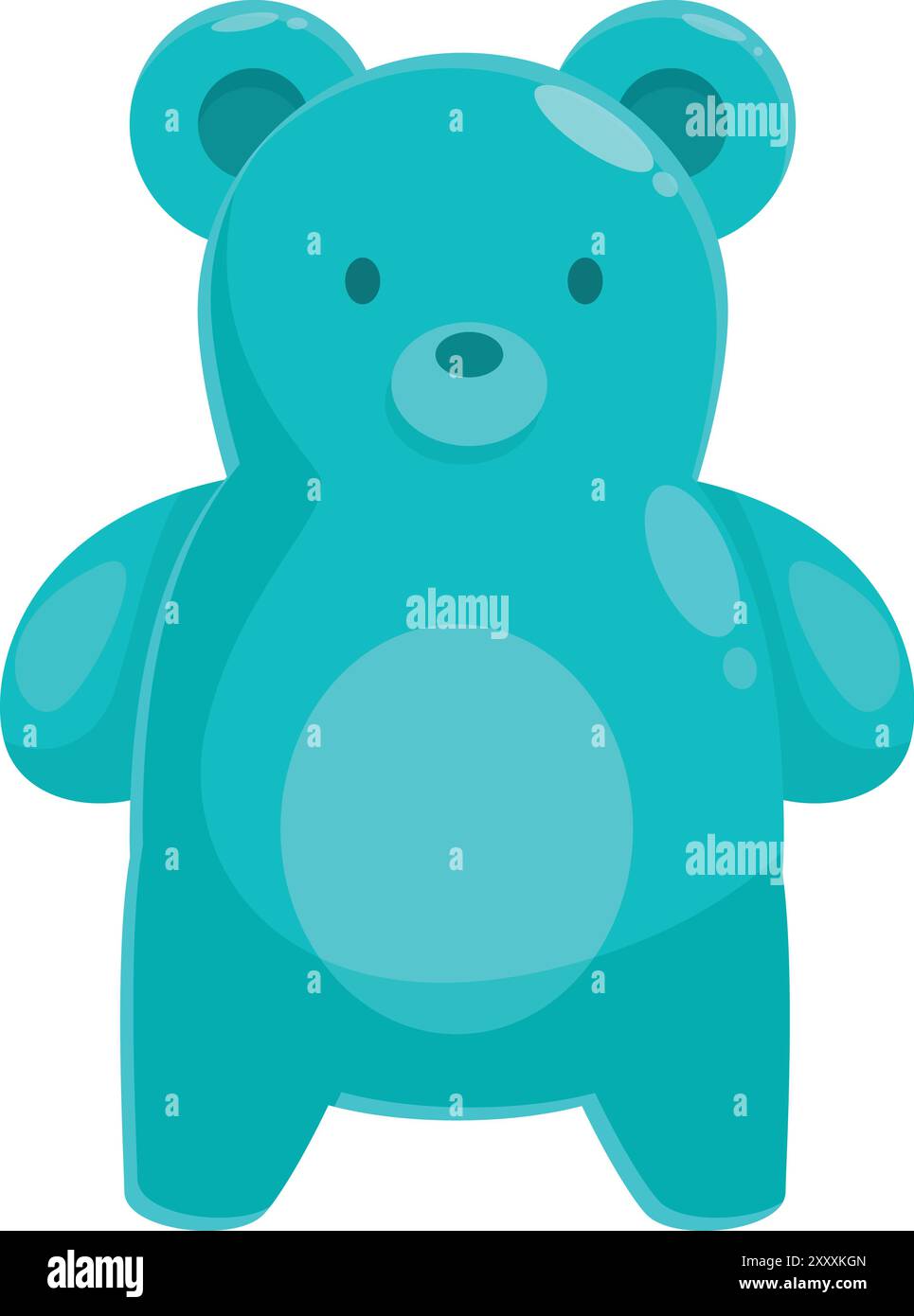 Cartoon illustration of a blue gummy bear standing with arms ...