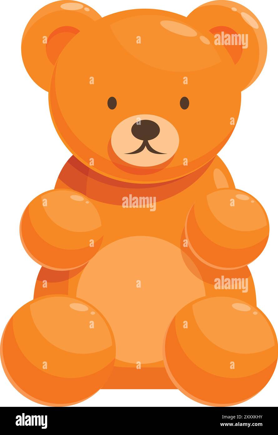 Orange gummy bear sitting with a smile on its face, candy store ...