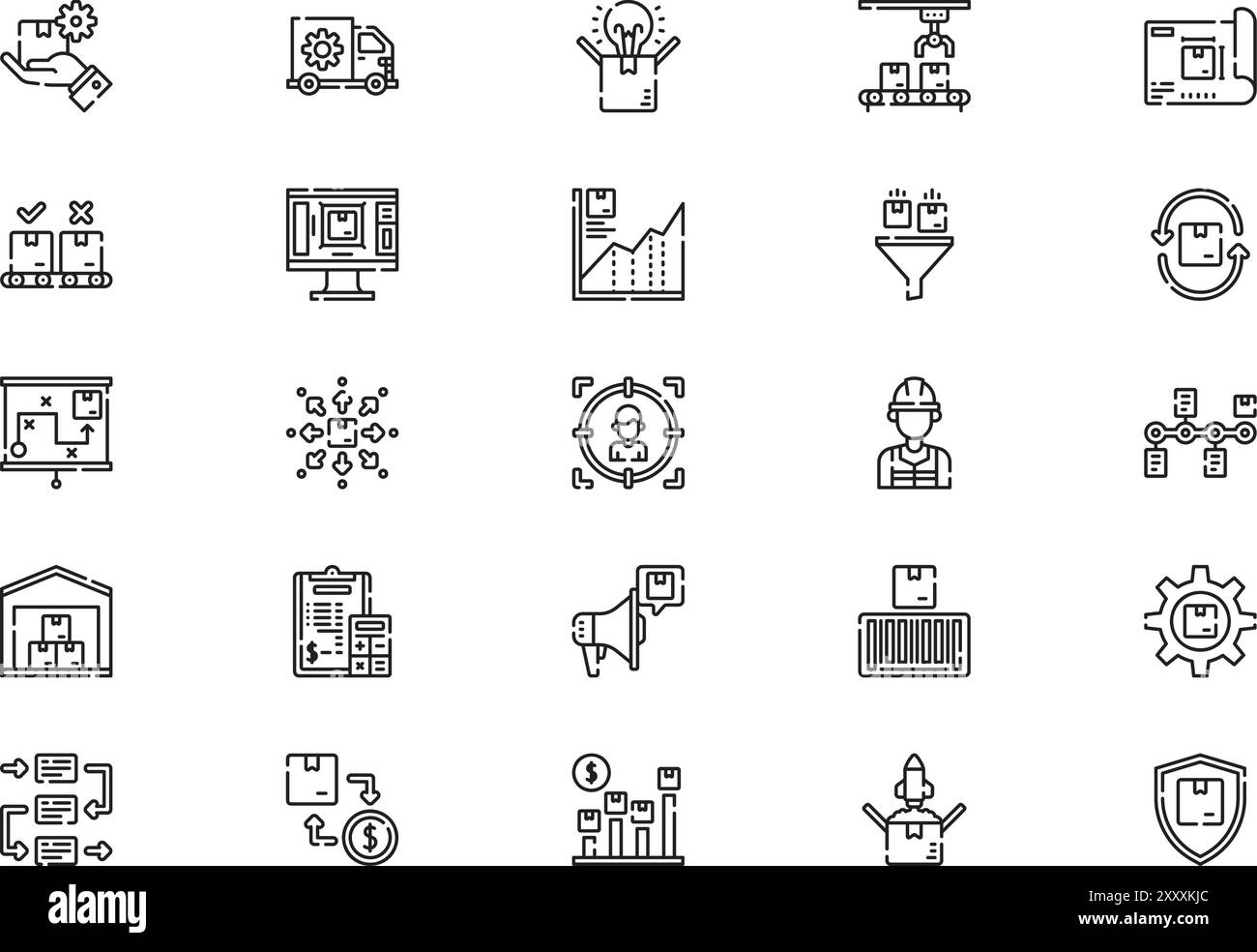 Product management icons collection is a vector illustration with ...
