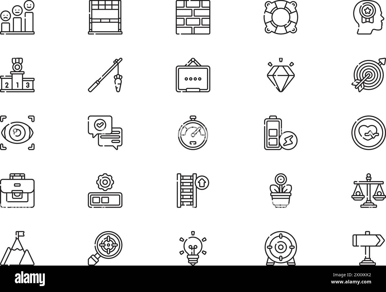 Motivation icons collection is a vector illustration with editable ...