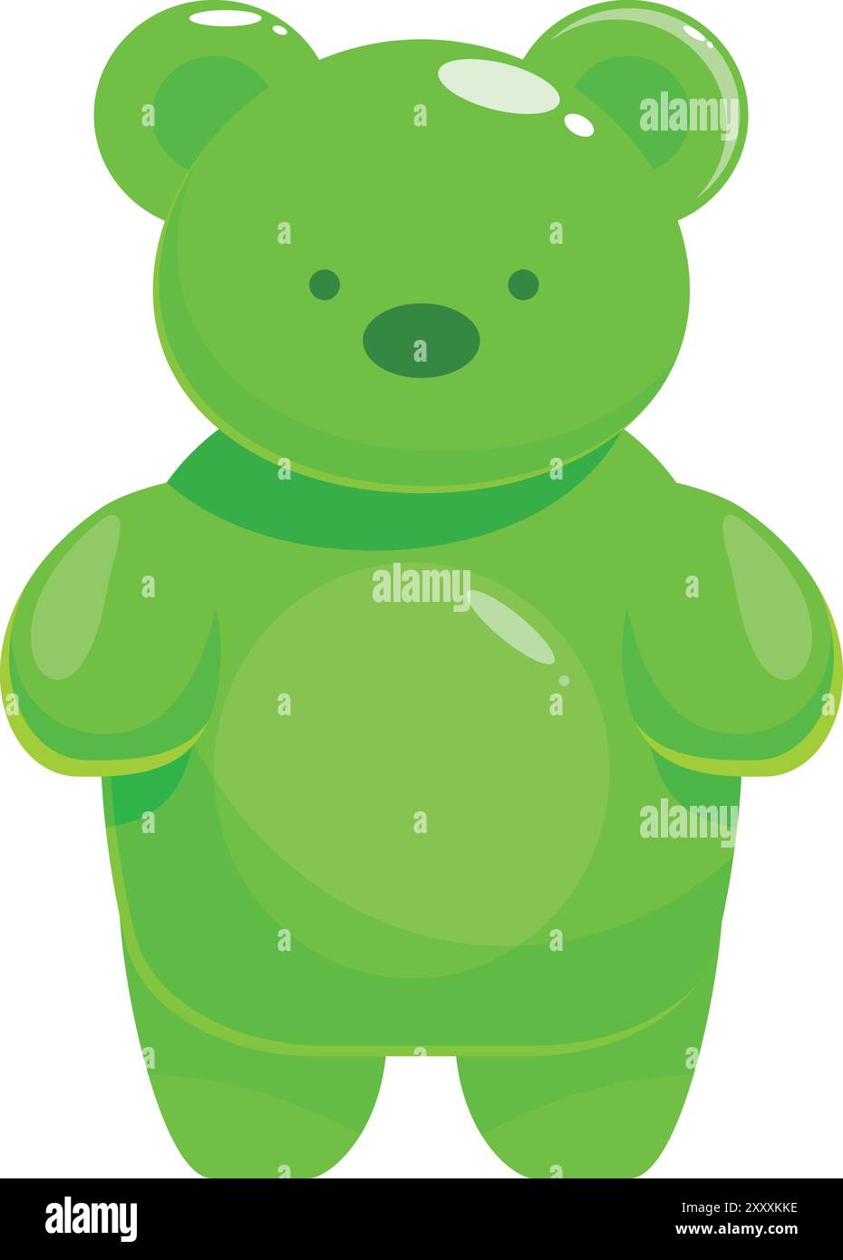 Cartoon illustration of a green gummy bear standing and smiling Stock ...