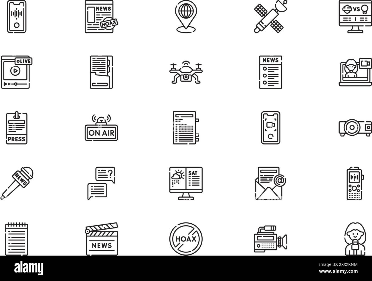 Journalism icons collection is a vector illustration with editable ...