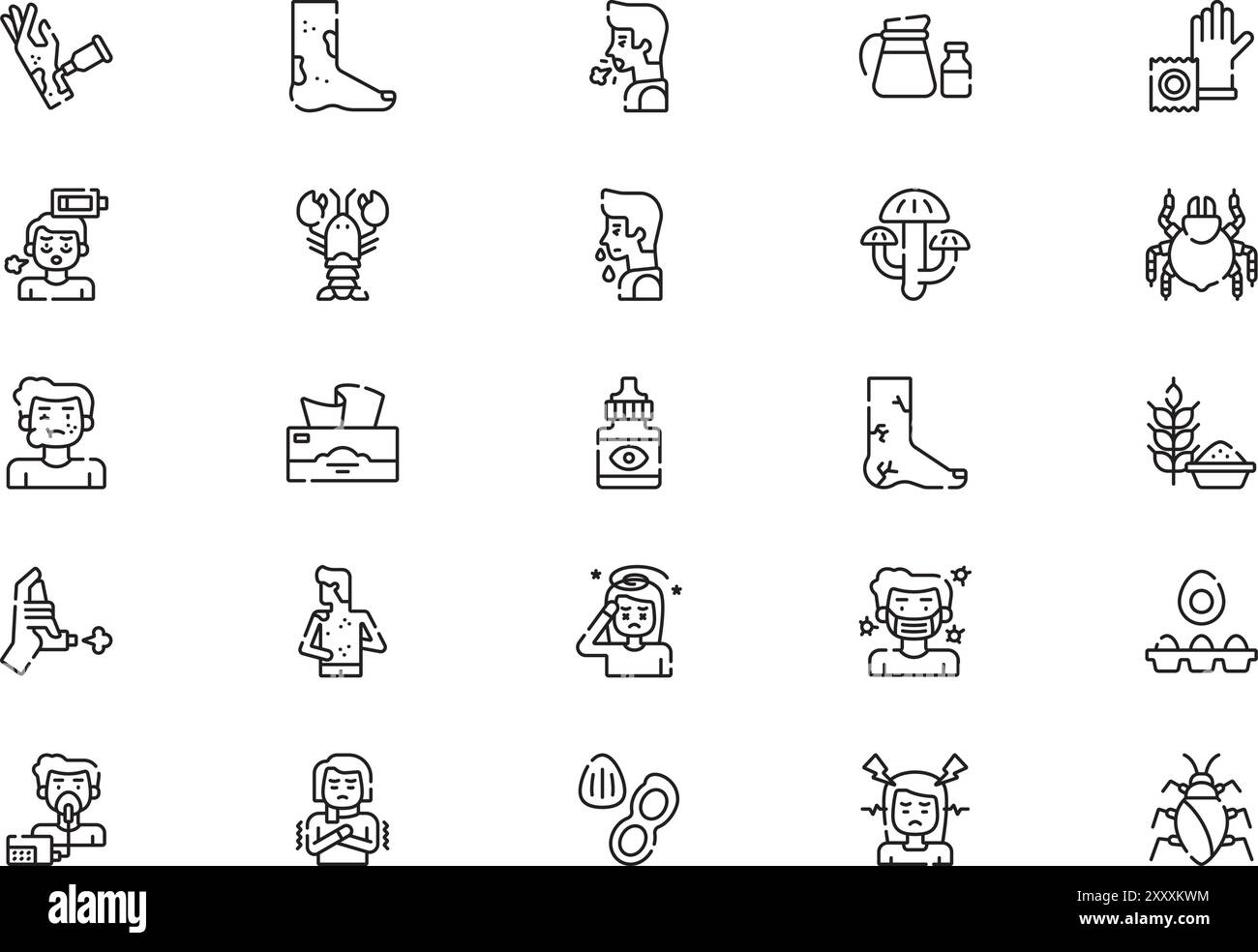 Allergies icons collection is a vector illustration with editable ...