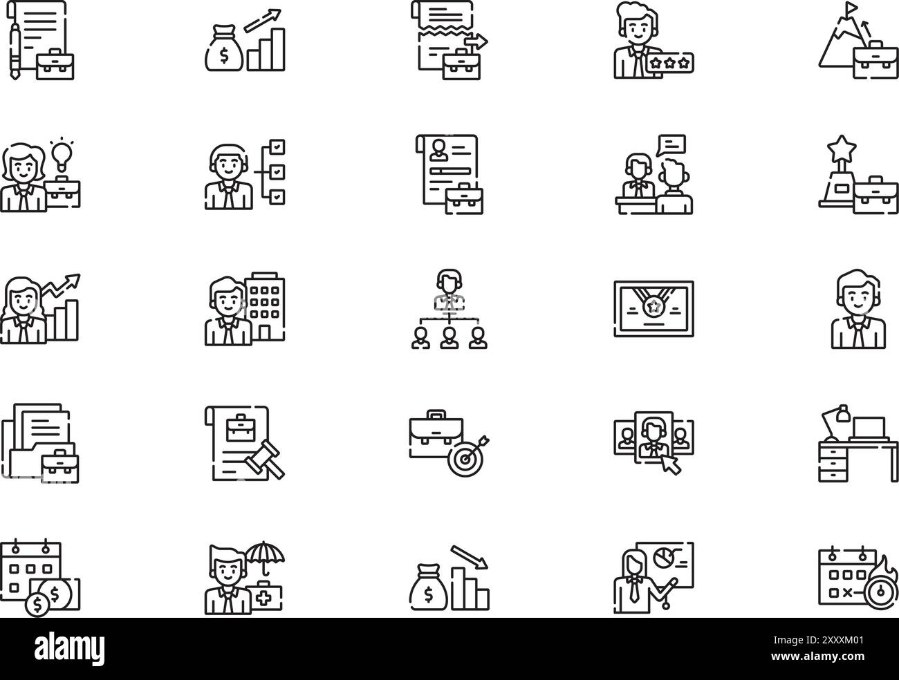 Employment icons collection is a vector illustration with editable ...