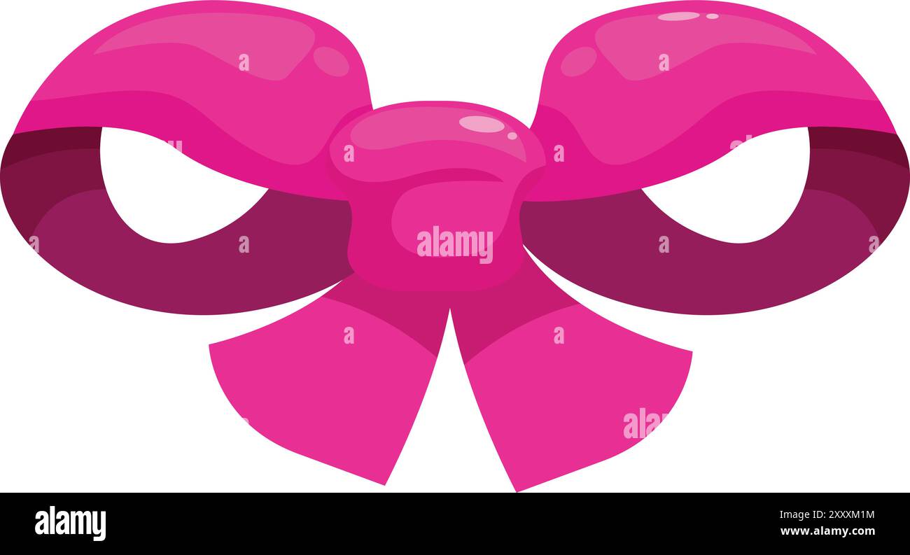 Cartoon pink gift bow is looking angry with eyes wide open Stock Vector ...