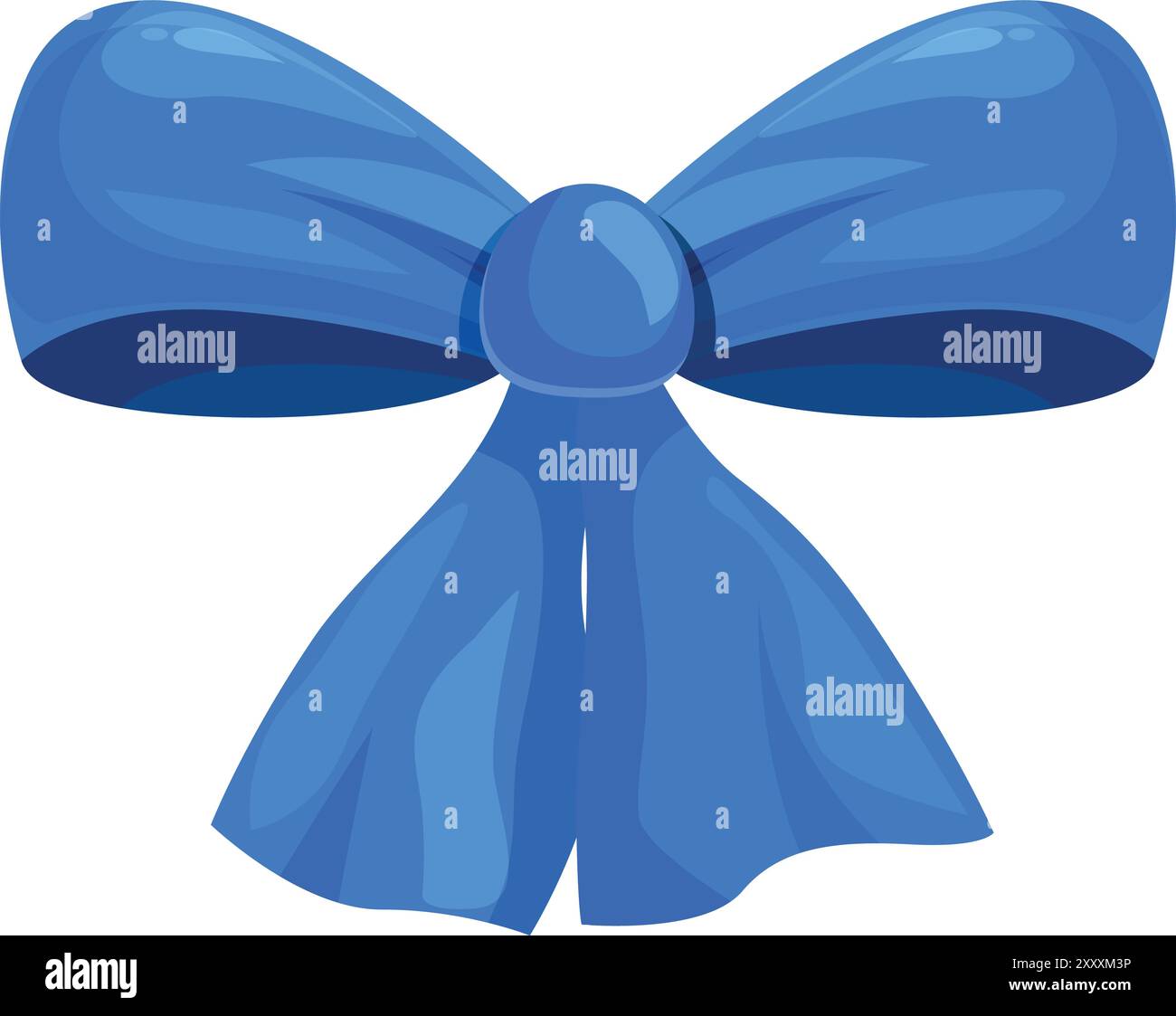 Big shiny blue bow is decorating something special Stock Vector Image ...
