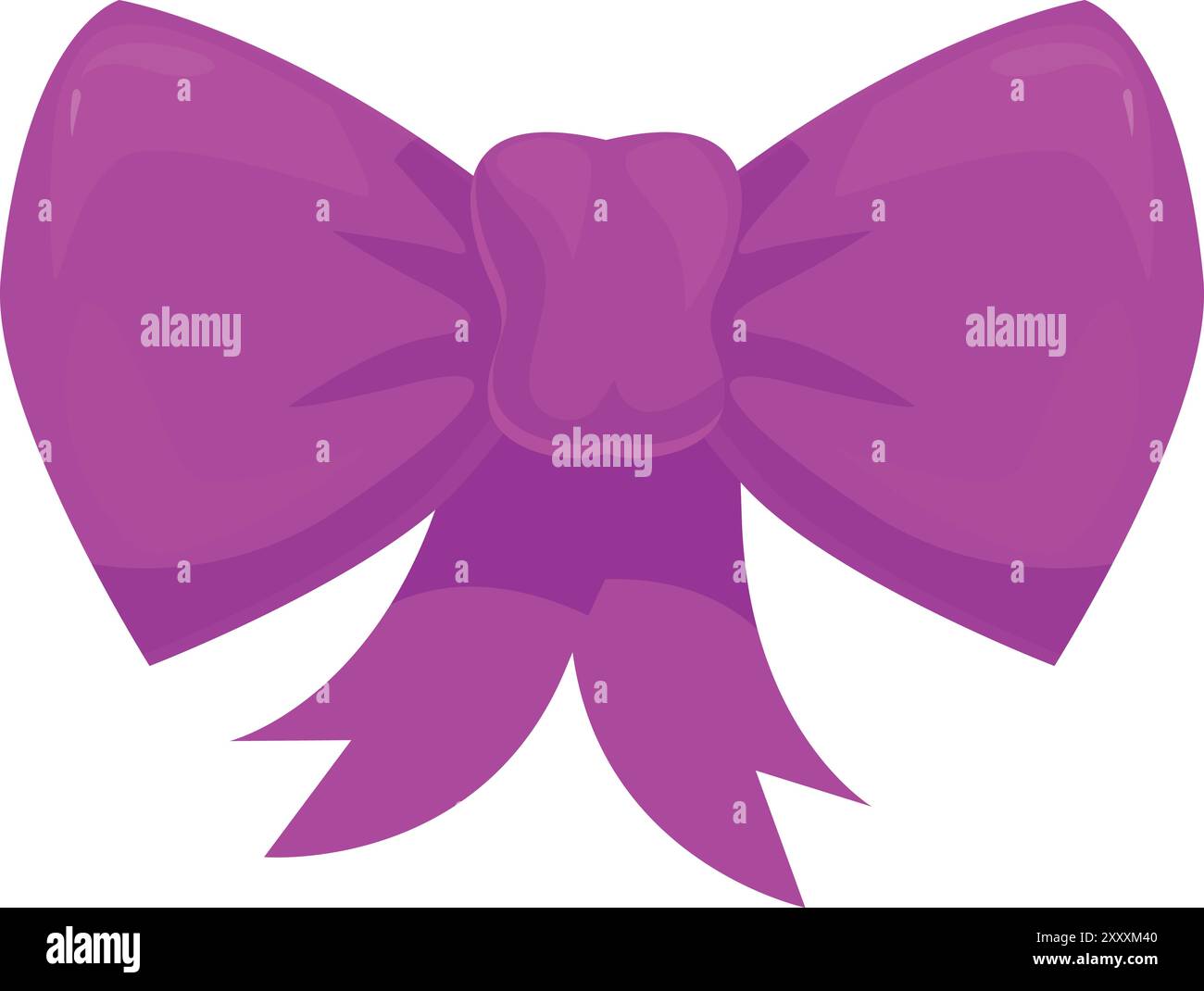 Big purple bow with a knot is tying a shiny ribbon Stock Vector Image ...