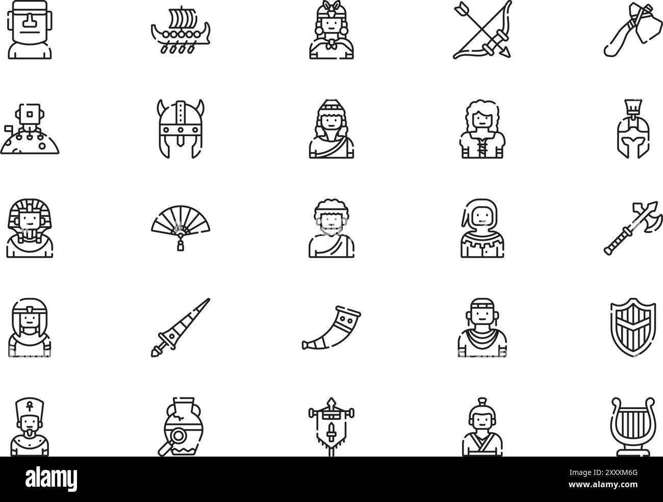 History icons collection is a vector illustration with editable stroke ...