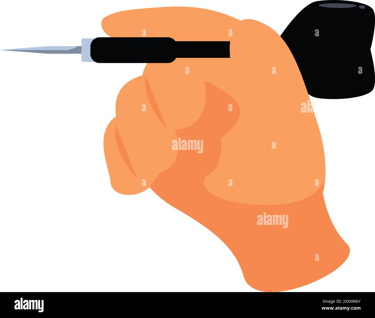 Hand holding dart focusing on target concentration skill game Stock ...