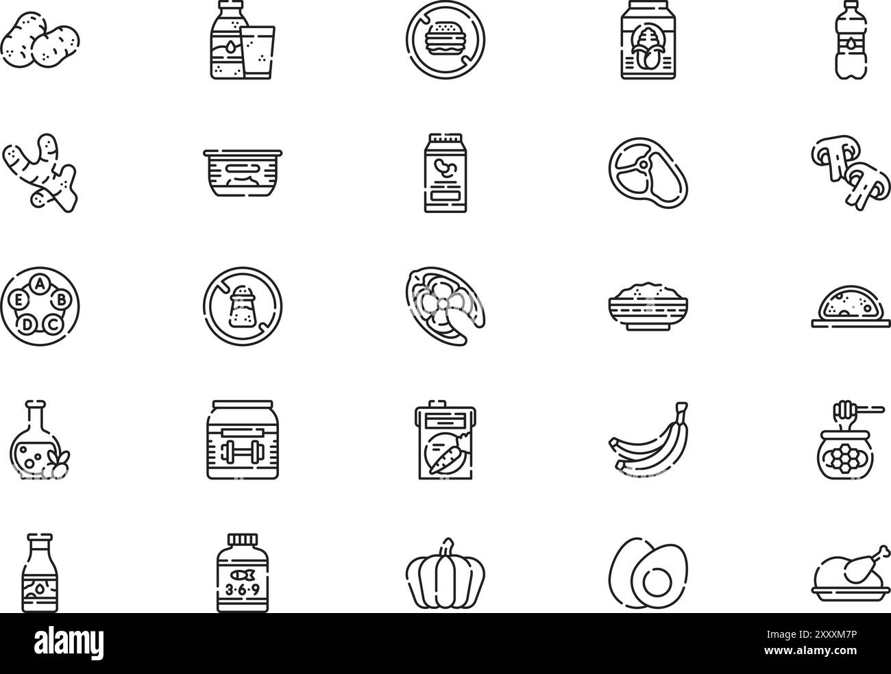 Nutrition icons collection is a vector illustration with editable ...