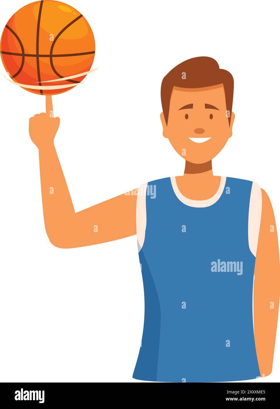 Basketball player is spinning a basketball on his finger Stock Vector ...
