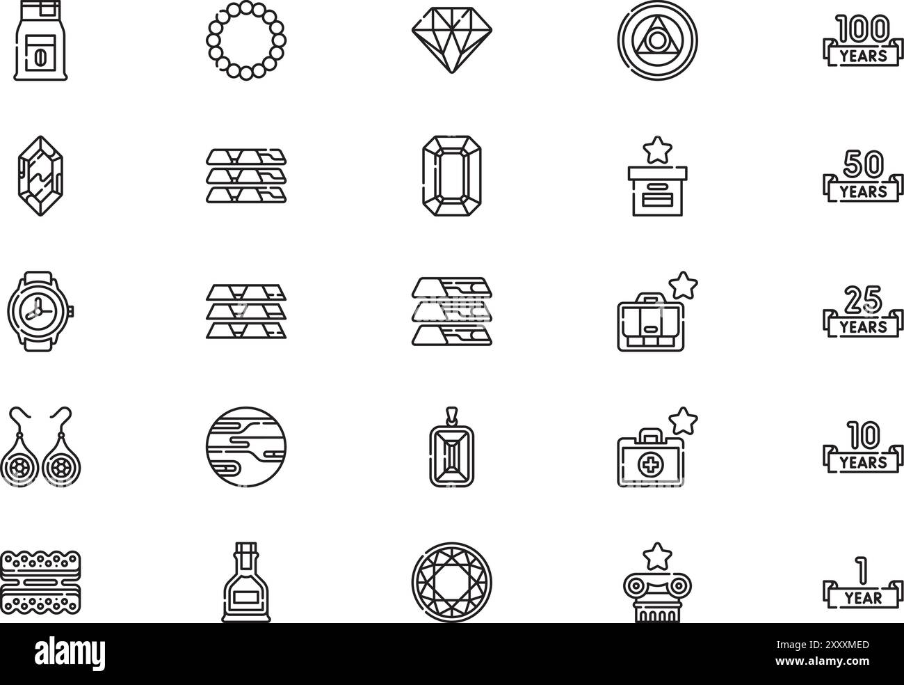 Anniversary icons collection is a vector illustration with editable ...