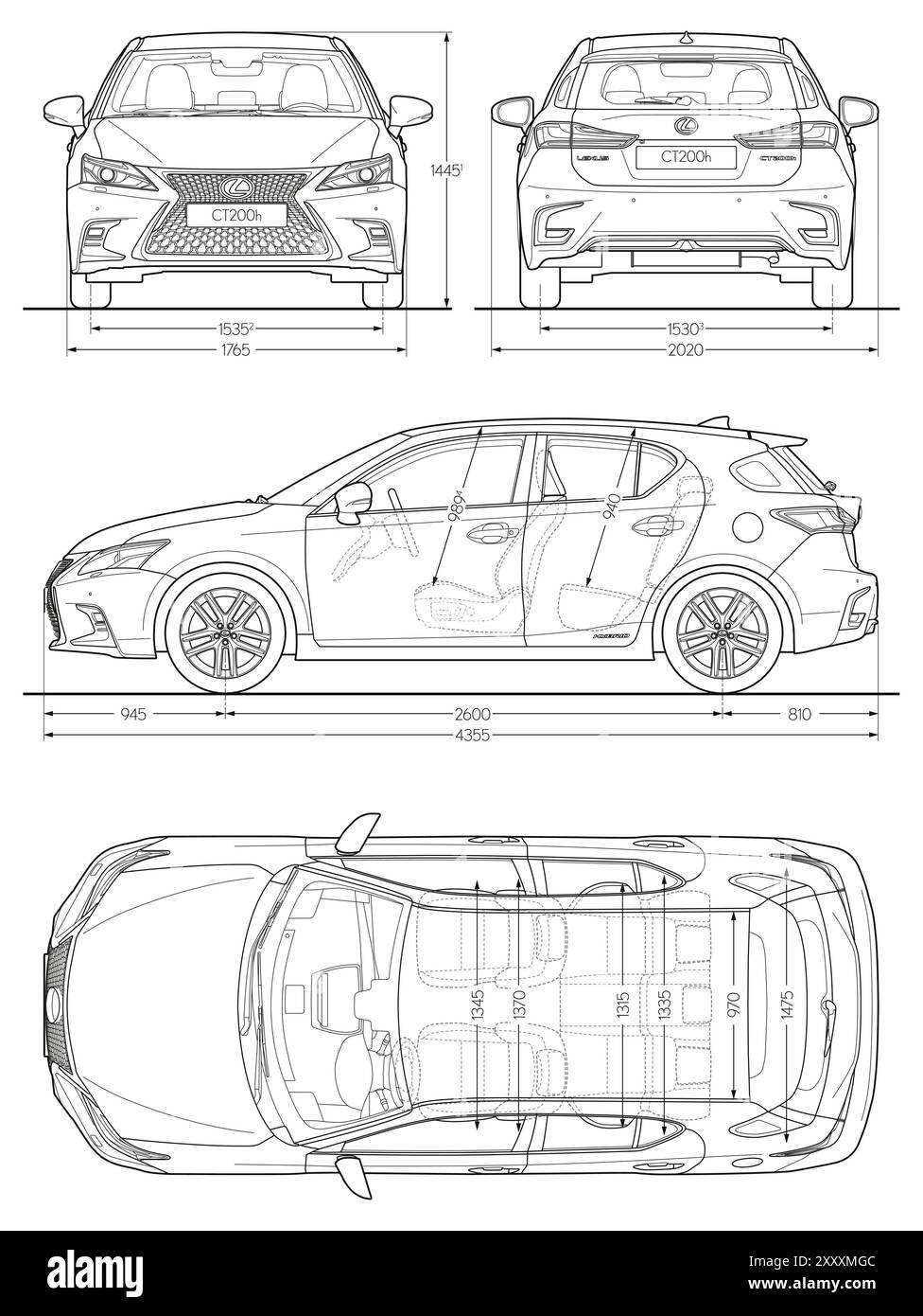 Lexus CT 2019 car blueprint Stock Vector Image & Art - Alamy