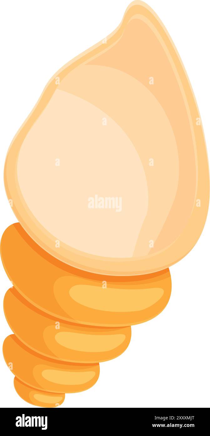 Illustration of a large, empty seashell with an orange and yellow toned ...
