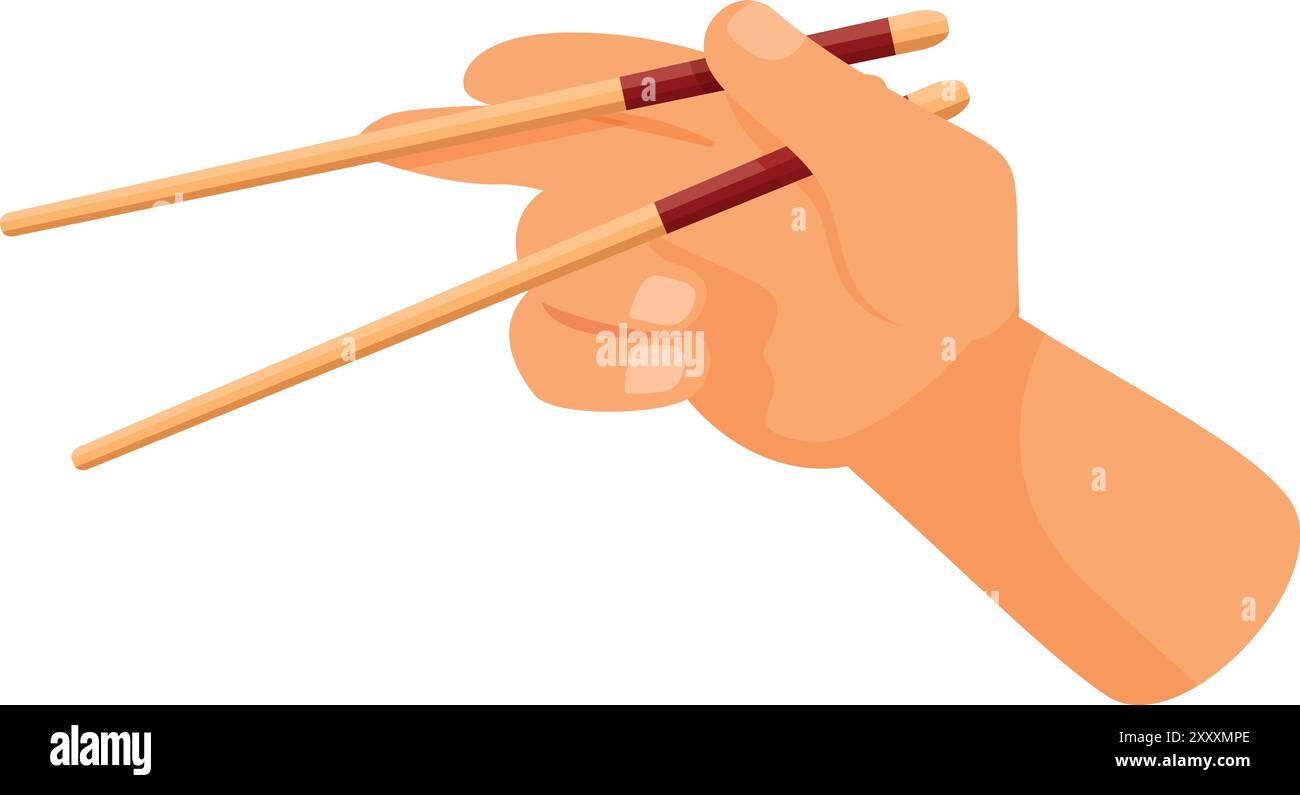 Hand is holding chopsticks ready to eat asian food Stock Vector Image ...