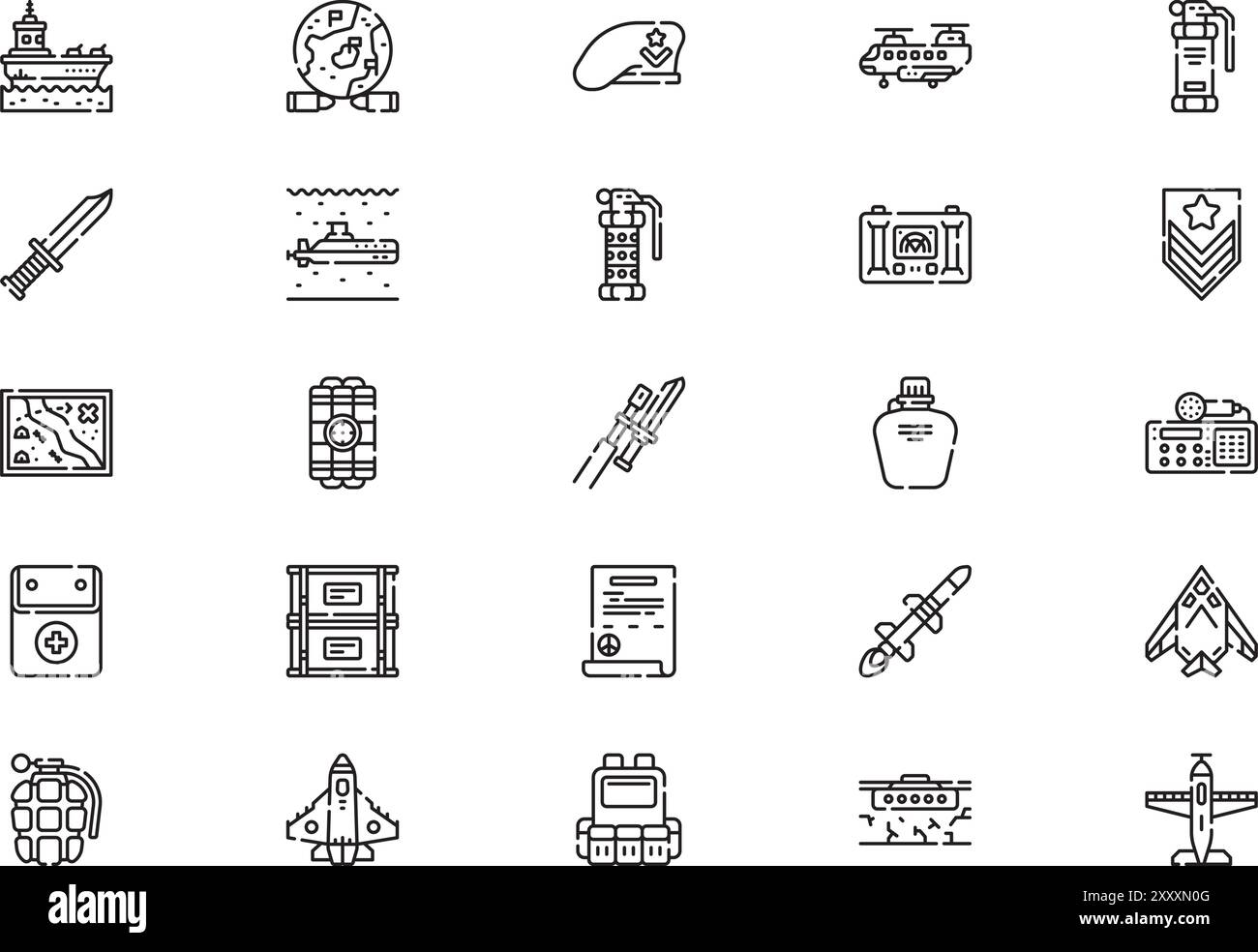 War icons collection is a vector illustration with editable stroke ...