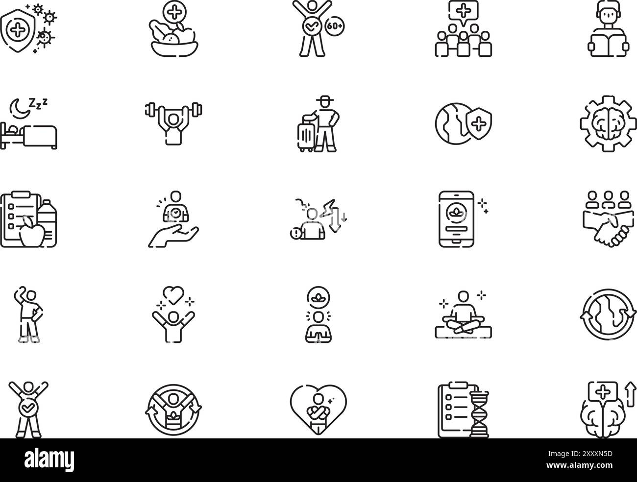 Wellness icons collection is a vector illustration with editable stroke ...