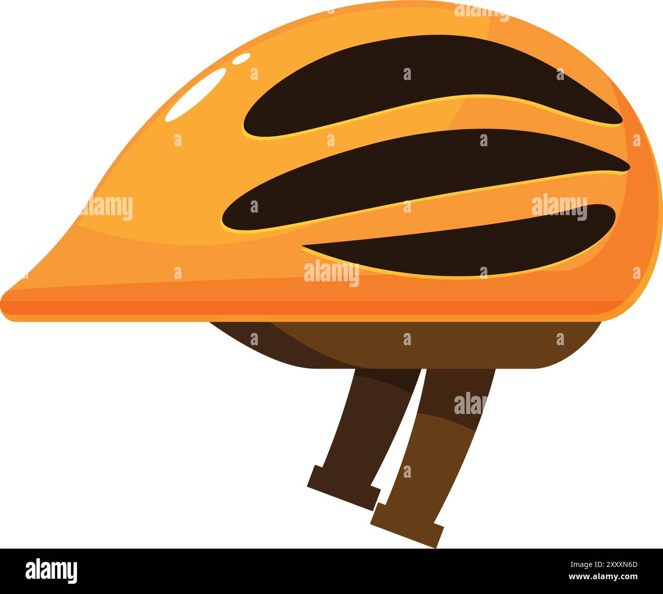 Orange bicycle helmet designed to protect cyclists while riding Stock ...