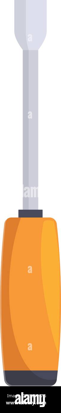 Simple flat vector illustration of a chisel screwdriver with an orange ...