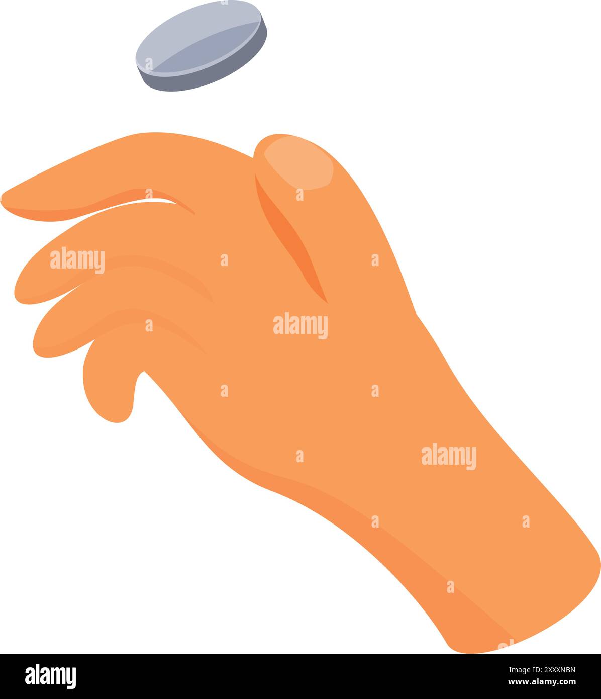 Hand is flipping a coin in the air, deciding between two options Stock ...