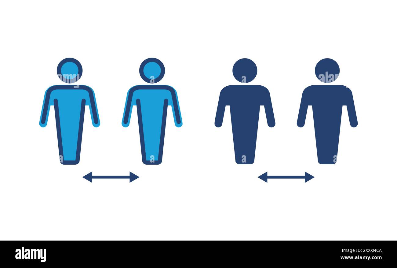 Social distance icon vector. social distancing icon. self quarantine ...